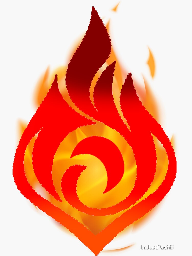 Pegatina «Genshin Impact Pyro Flame Symbol» de ImJustPachiii | Redbubble