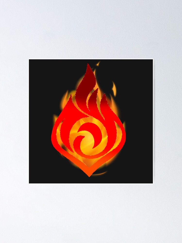 Póster «Genshin Impact Pyro Flame Symbol» de ImJustPachiii | Redbubble