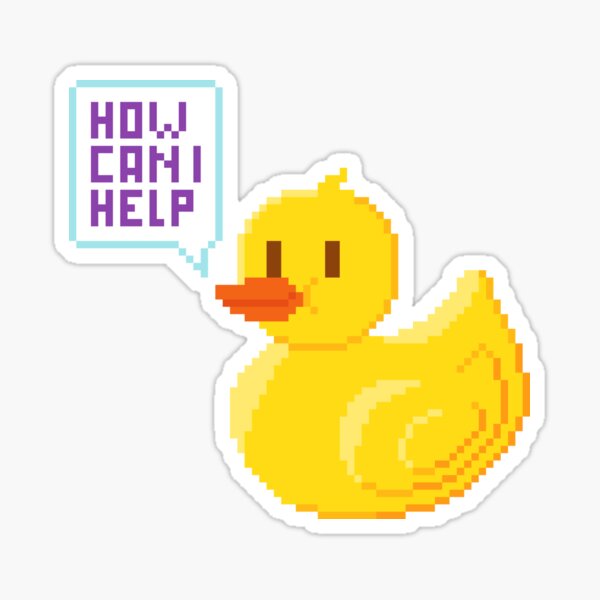 "How Can I Help - Rubber duck debugging - Software development" Sticker ...
