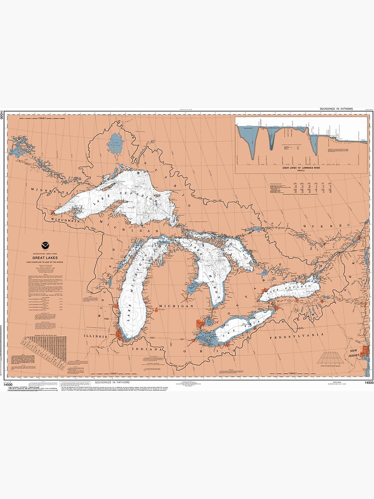 "Great Lakes Map" Poster for Sale by parmarmedia | Redbubble