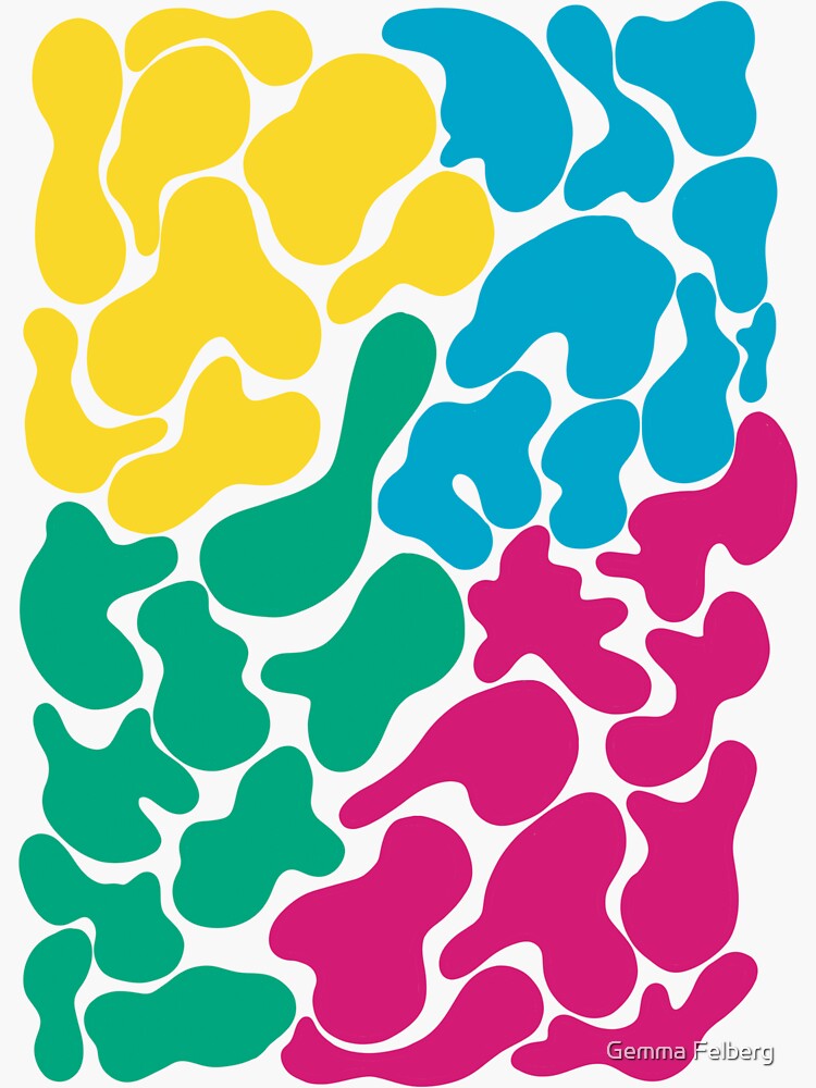 "Primary Colour Blobs " Sticker for Sale by gemello93 | Redbubble