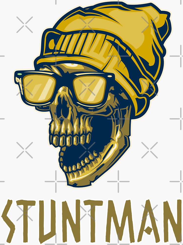 "Stuntman Skull High Quality" Sticker by elhamididesign | Redbubble