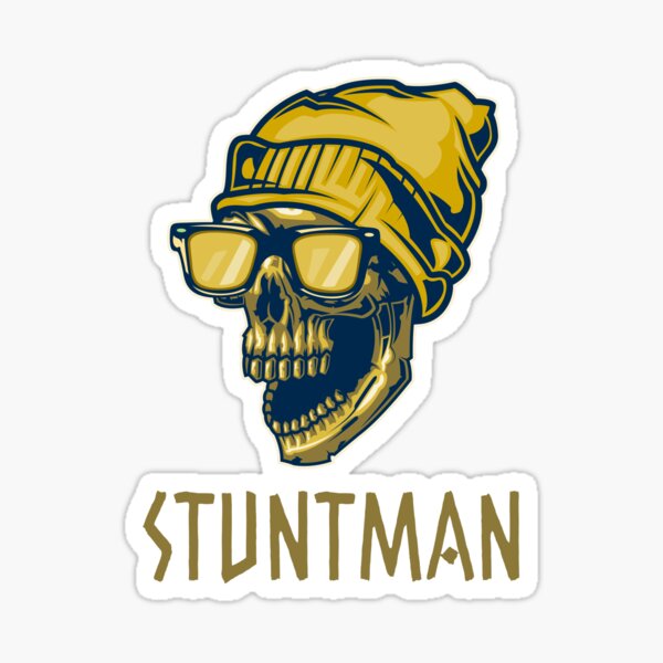 "Stuntman Skull High Quality" Sticker by elhamididesign | Redbubble