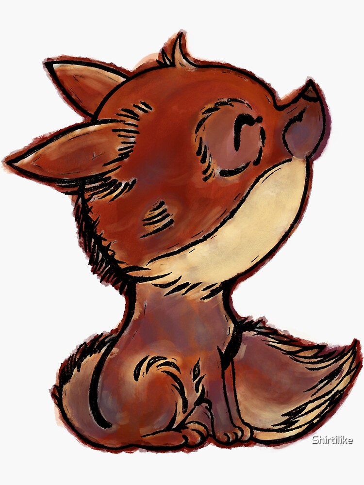 "Little cute cheeky fox with a snub nose" Sticker by Shirtilike | Redbubble