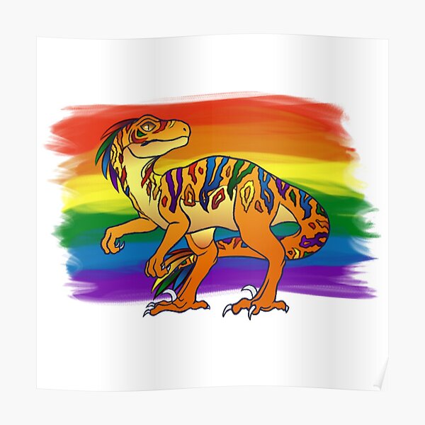 "Pride Raptor (Pride Flag)" Poster by tenroustar | Redbubble