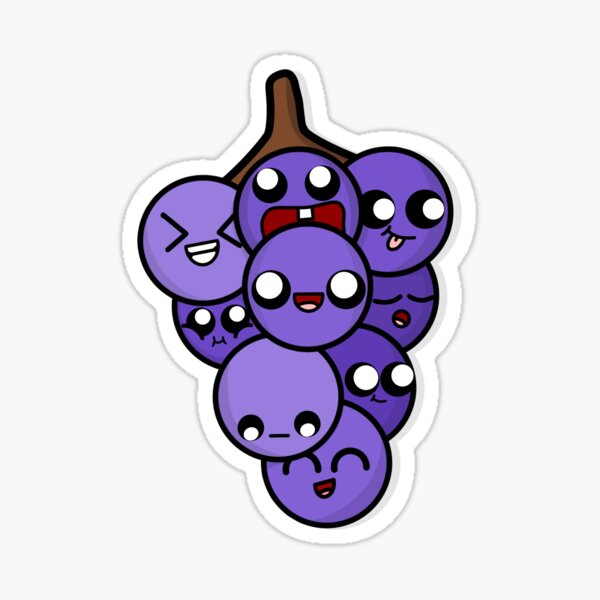 "Cute Cartoon Grapes" Sticker by cookingwithten | Redbubble