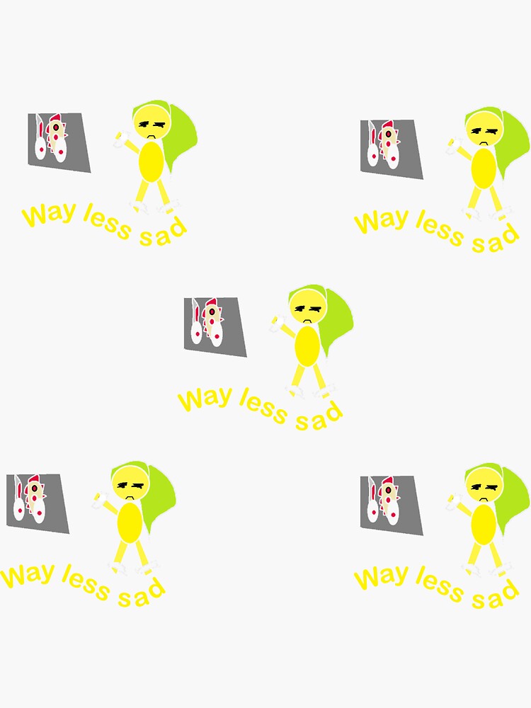 "Way less sad childs play style" Sticker for Sale by benbear76 | Redbubble