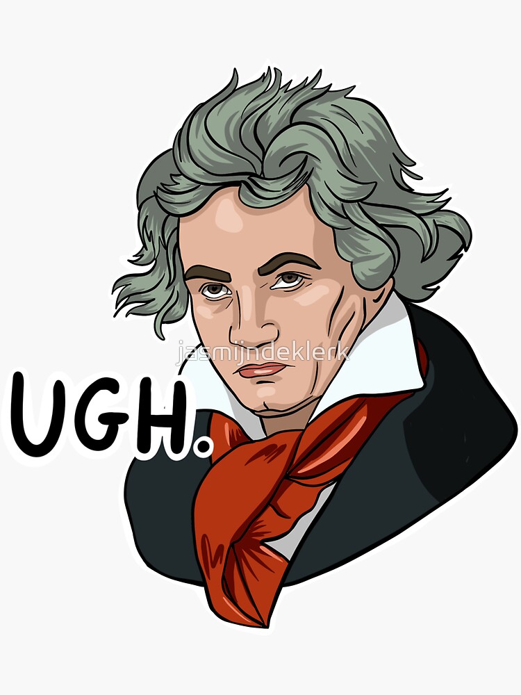 "Beethoven "Ugh" Classical Composer Sticker" Sticker for Sale by ...