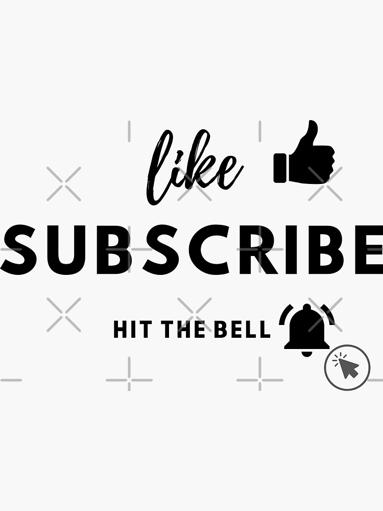 "Youtube like Subscribe & Hit The Notification Bell" Sticker for Sale ...
