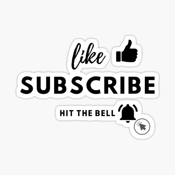 "Youtube like Subscribe & Hit The Notification Bell" Sticker for Sale ...