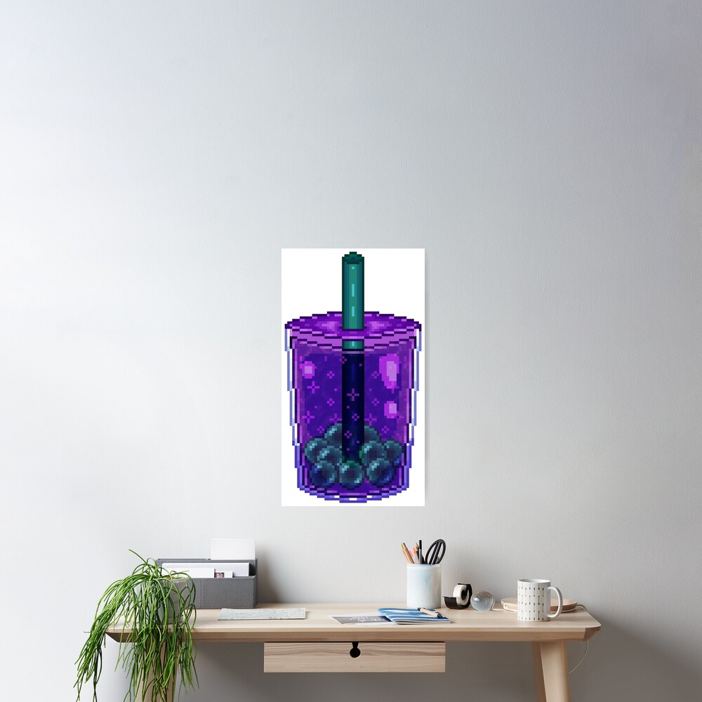 "Pixel Minecraft Ender Pearl Boba Tea" Poster by fubblers | Redbubble