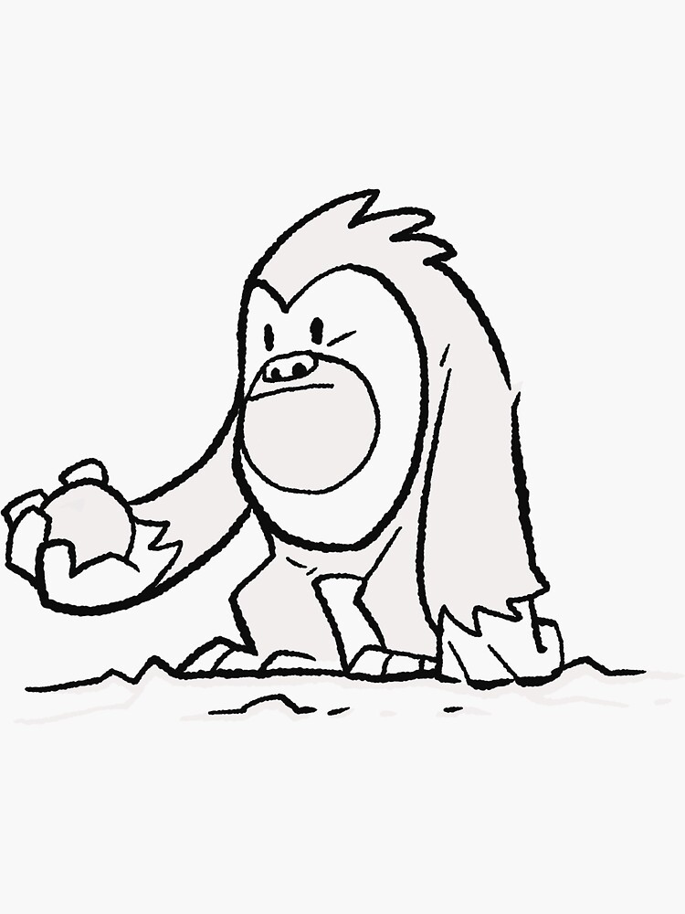 "Yeti snowball fight" Sticker by Bakword | Redbubble