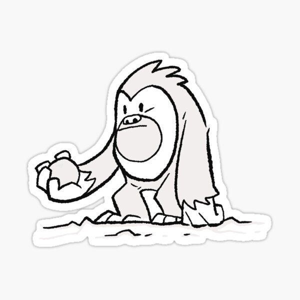 "Yeti snowball fight" Sticker by Bakword | Redbubble
