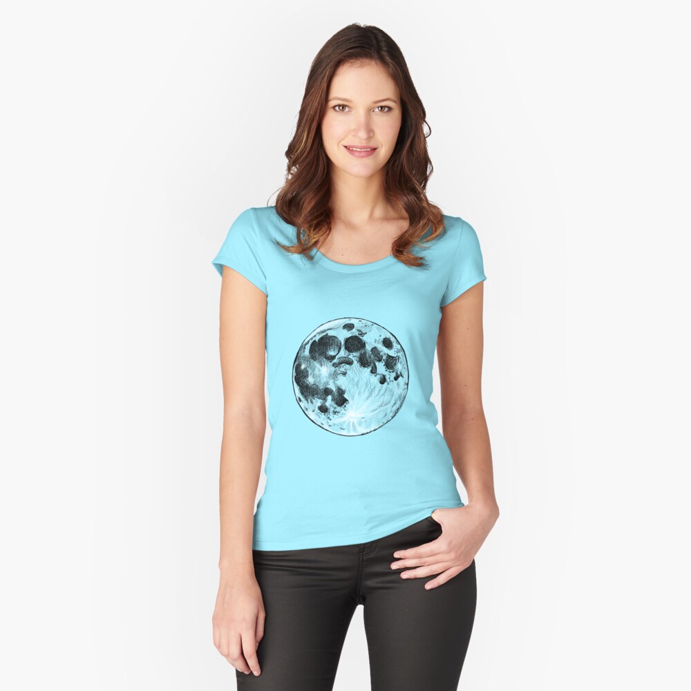 "Full Moon Realistic Cross-Hatched Drawing" Sticker for Sale by ...