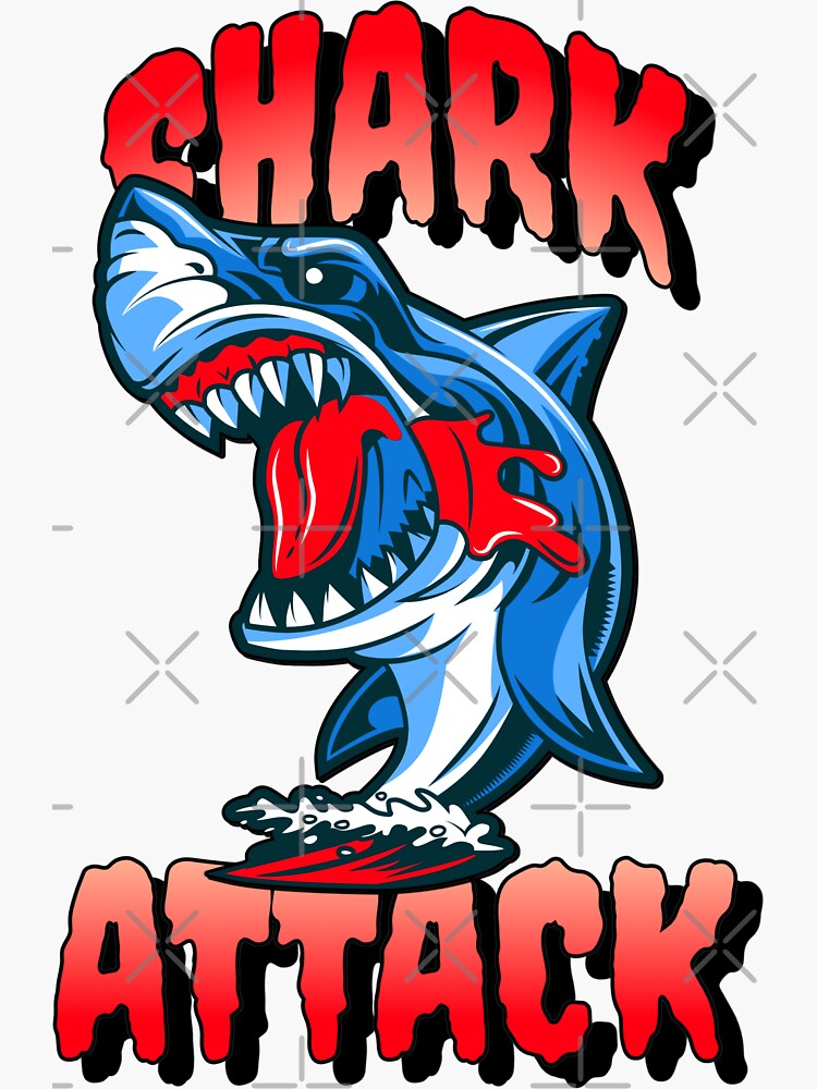 "Santa Cruz Themed Shark Attack" Sticker for Sale by Kivavia | Redbubble