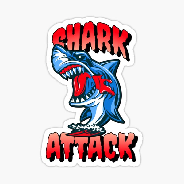 "Santa Cruz Themed Shark Attack" Sticker by Kivavia | Redbubble