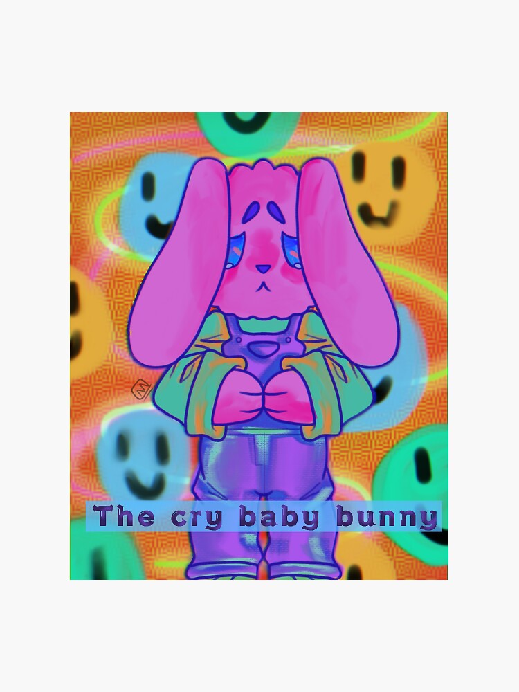 "sad bunny " Sticker by angry-mangaka | Redbubble