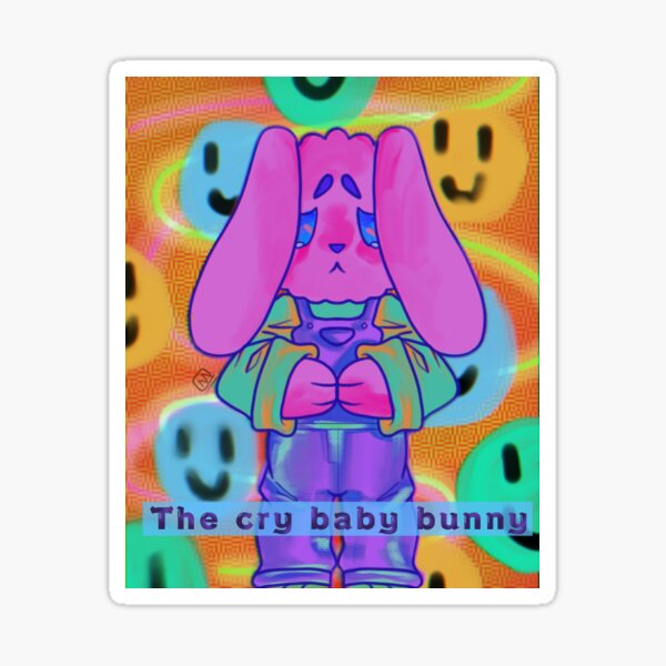 "sad bunny " Sticker by angry-mangaka | Redbubble
