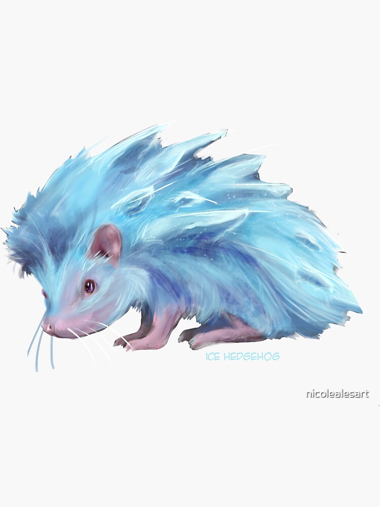 "Ice Hedgehog" Sticker for Sale by nicolealesart | Redbubble