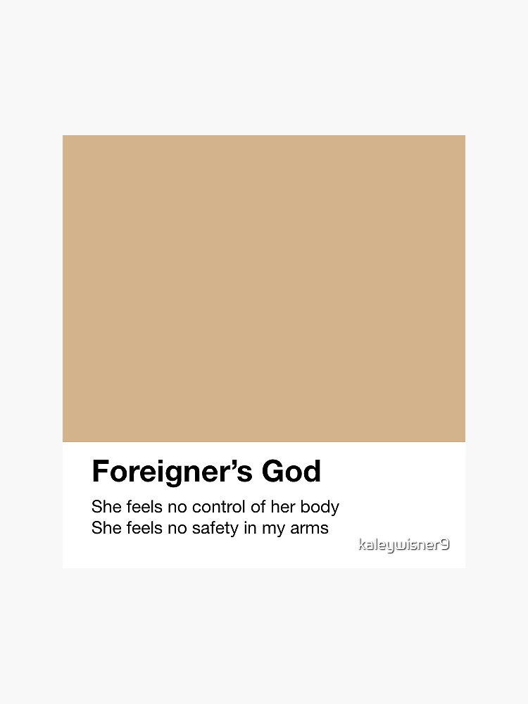 "Foreigner's God by Hozier - Pantone" Sticker for Sale by Kaley Wisner ...