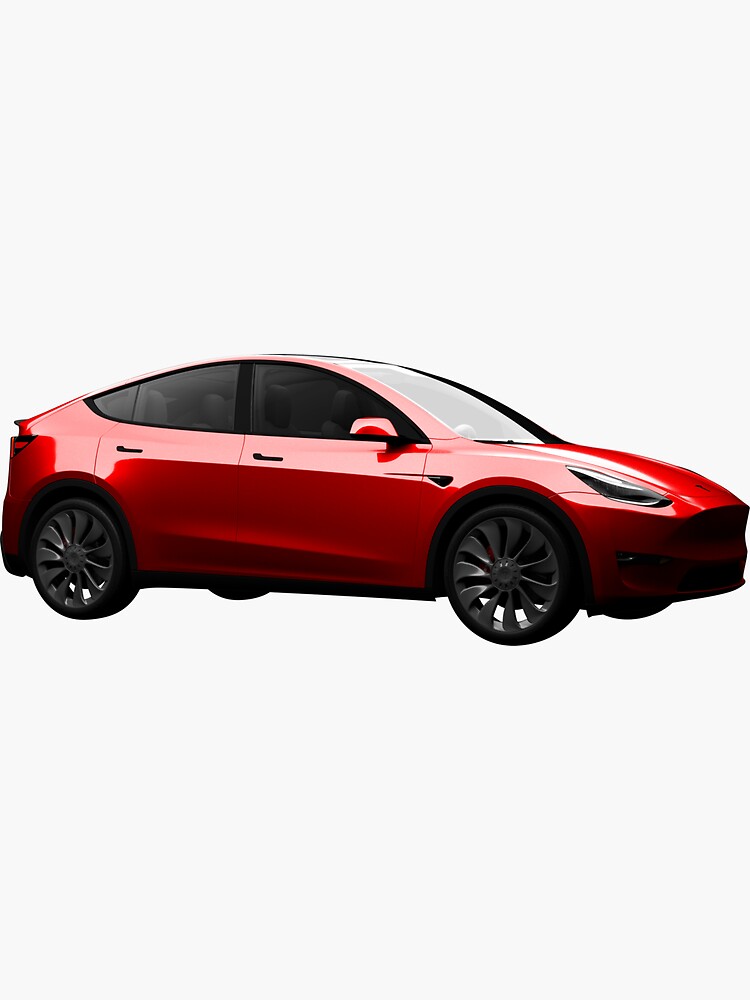 "Tesla Model Y Red" Sticker for Sale by EV4K-Mikey | Redbubble