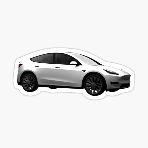 "Tesla Model Y White" Sticker for Sale by EV4K-Mikey | Redbubble