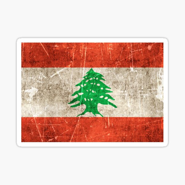 "Vintage Aged and Scratched Lebanese Flag" Sticker for Sale by ...