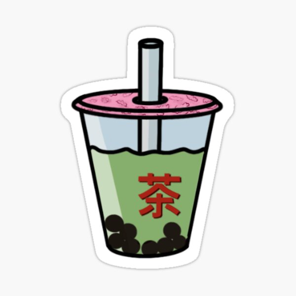 "Bubble Matcha Milk Tea" Sticker for Sale by JKKDesigns | Redbubble