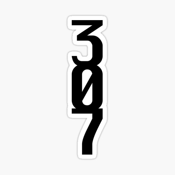 "307" Sticker for Sale by Jackson Brown | Redbubble