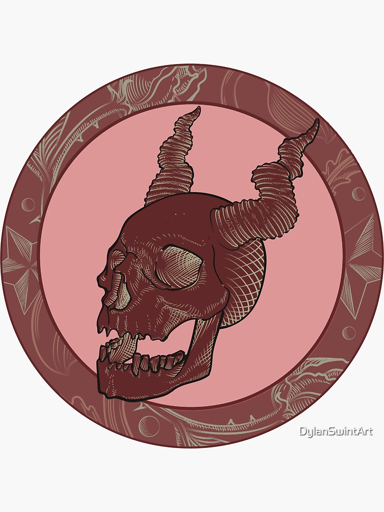 "Metal Fiend Skull Logo" Sticker by DylanSwintArt | Redbubble
