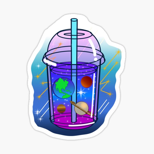 "Galaxy milk tea" Sticker for Sale by MarielaArtShop | Redbubble