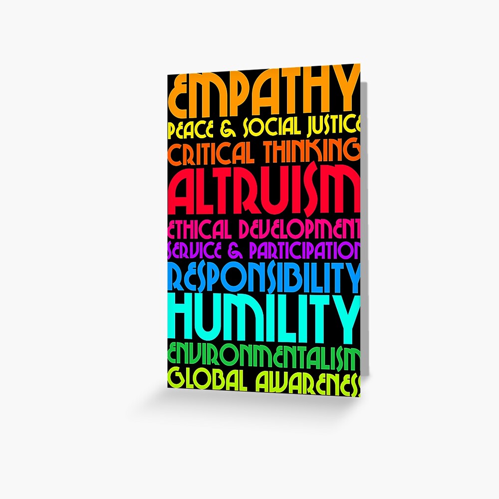 "The Ten Commitments // Humanist Values Design" Greeting Card by ...