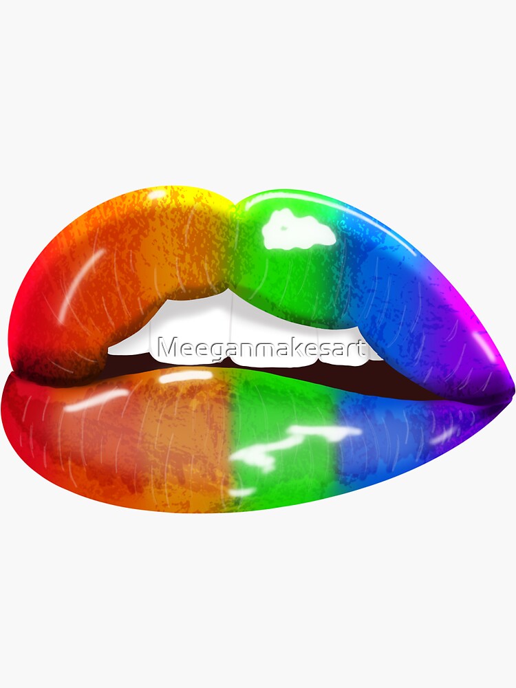"Rainbow Lips" Sticker for Sale by Meeganmakesart | Redbubble