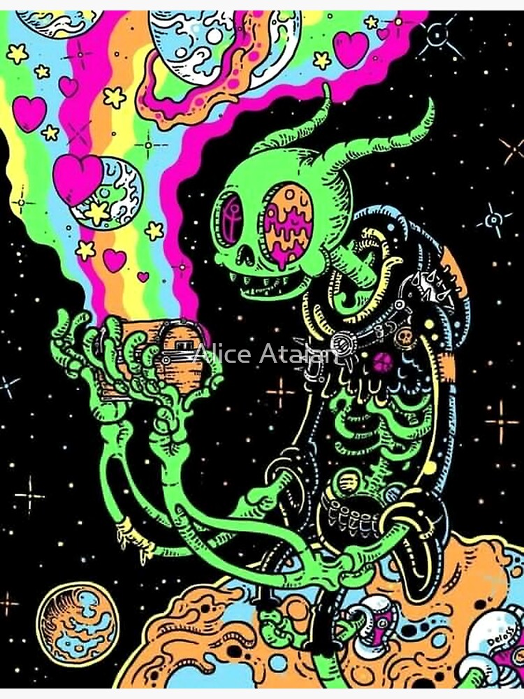 "Trippy Alien Art" Sticker for Sale by star-ford | Redbubble