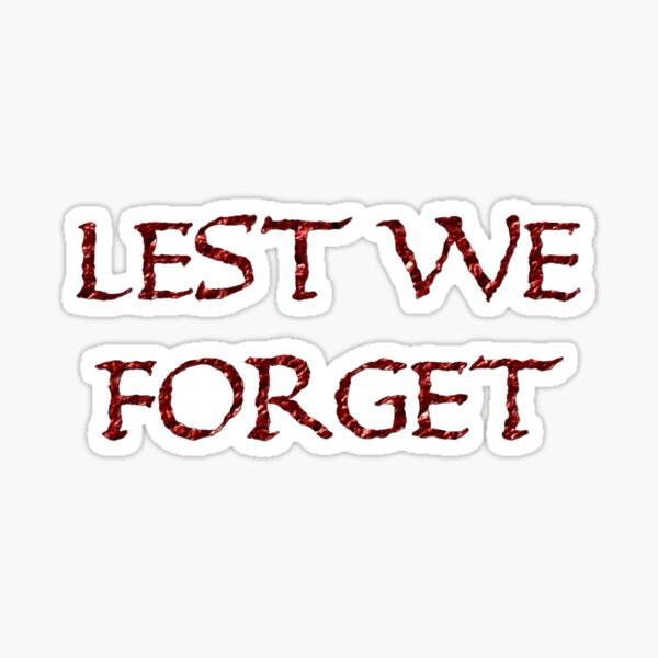 "BIG RED Lest We forget " Sticker by scholara | Redbubble