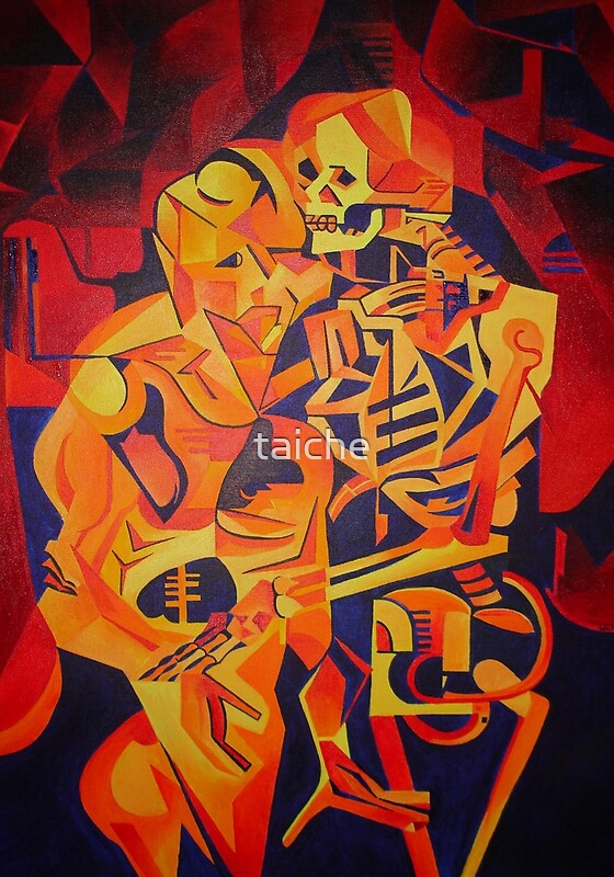 "Embracing Death Colorful Geometric Art" by taiche | Redbubble