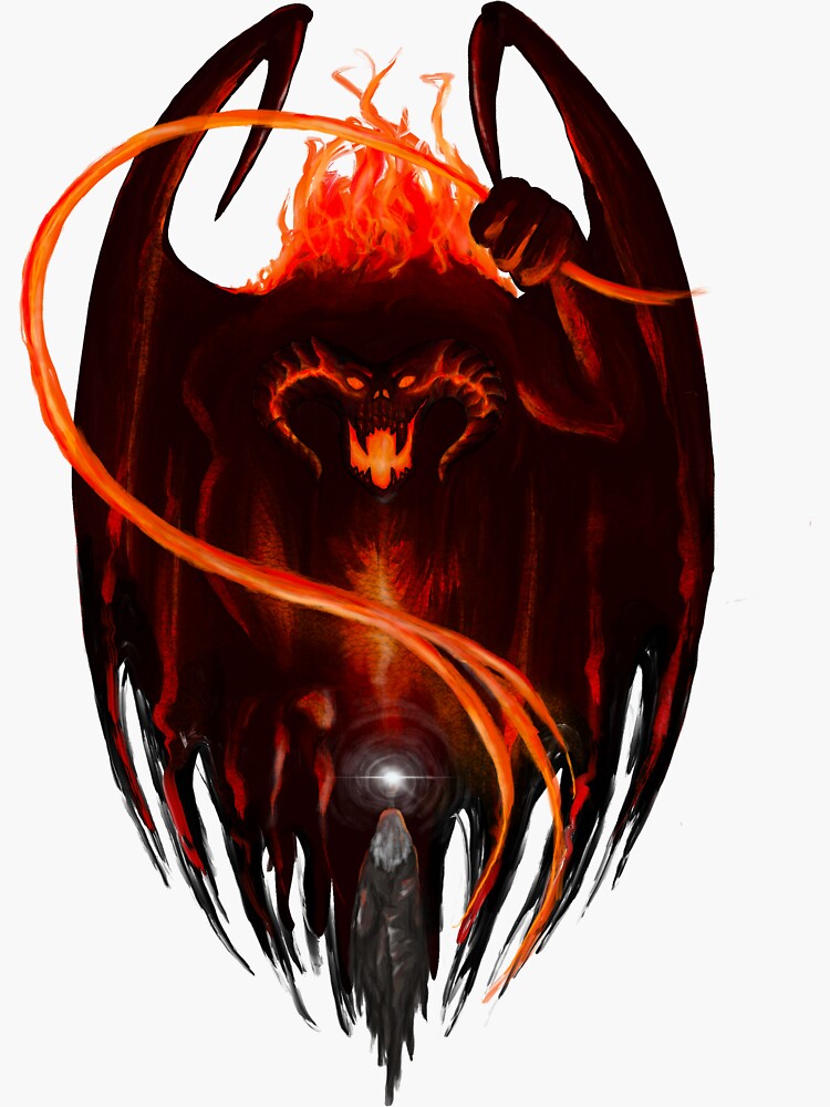"Balrog " Sticker for Sale by RonsRavioli | Redbubble
