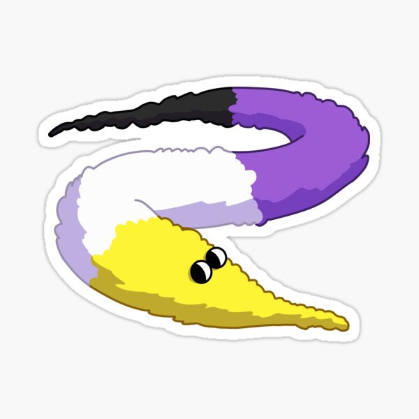 "Non-Binary Pride Flag | Worm on a String" Sticker by olivks | Redbubble