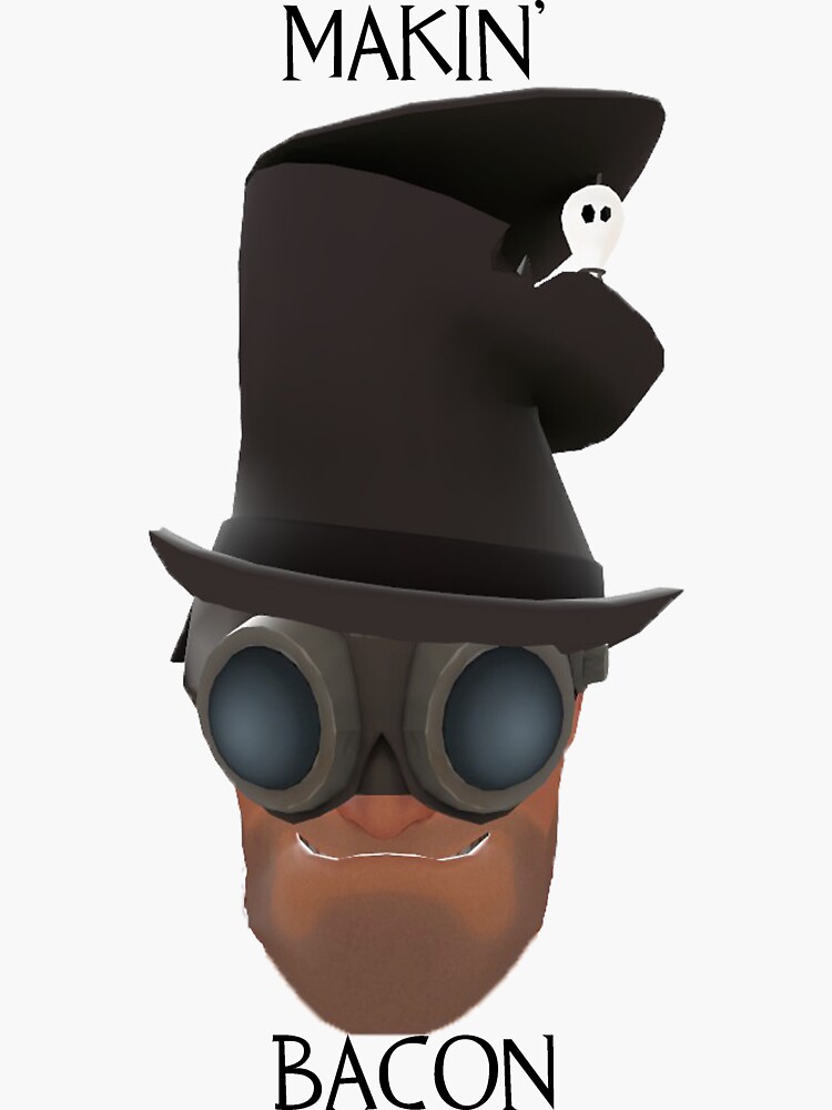 "TF2 Gibus Engineer "Makin' Bacon"" Sticker for Sale by Gibuscentral ...
