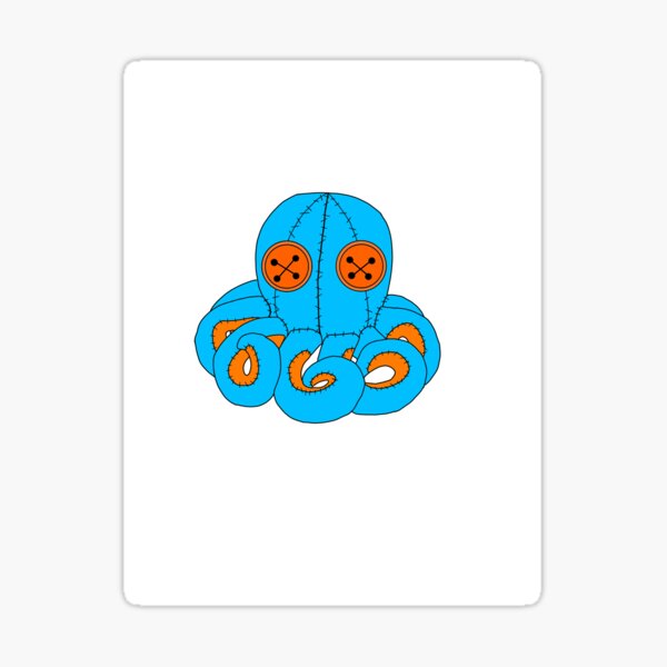 "Stitched Blue Octopus " Sticker by LisbetP | Redbubble