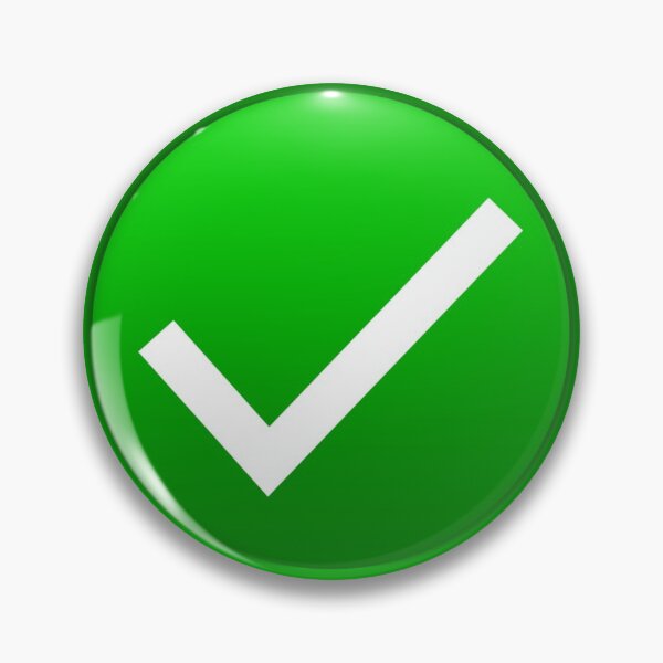 "Green Check Mark" Pin for Sale by Symbolical | Redbubble