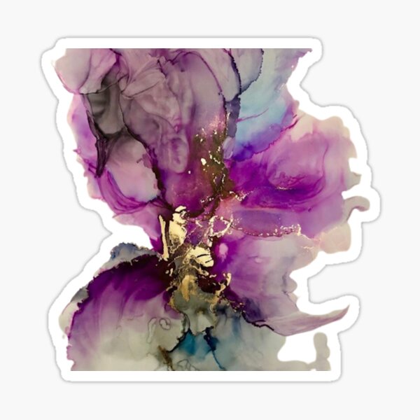 "Eruption Aesthetic Alcohol Ink Art" Sticker by ampwork | Redbubble