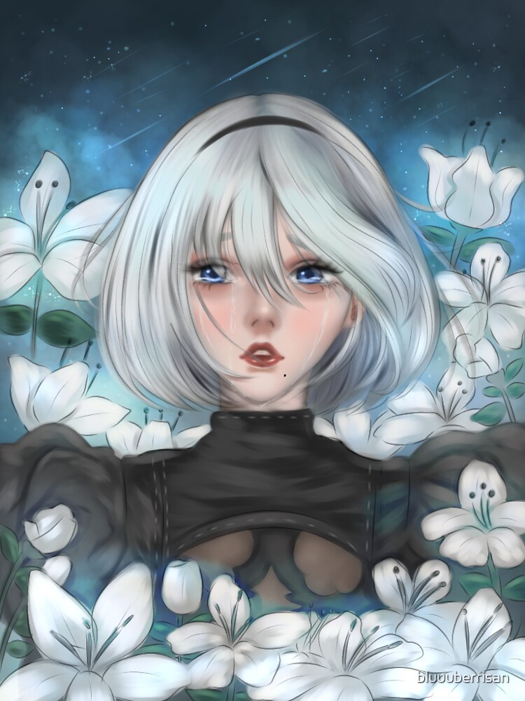 "2B fanart" Sticker by bluuuberrisan | Redbubble