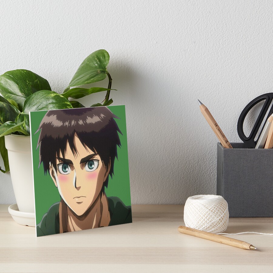 "Blushing Eren Yeager (Attack on Titan)" Art Board Print for Sale by ...