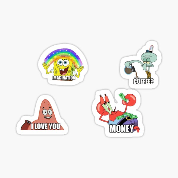 "Spongebob stickers complete bundle" Sticker for Sale by biliator ...
