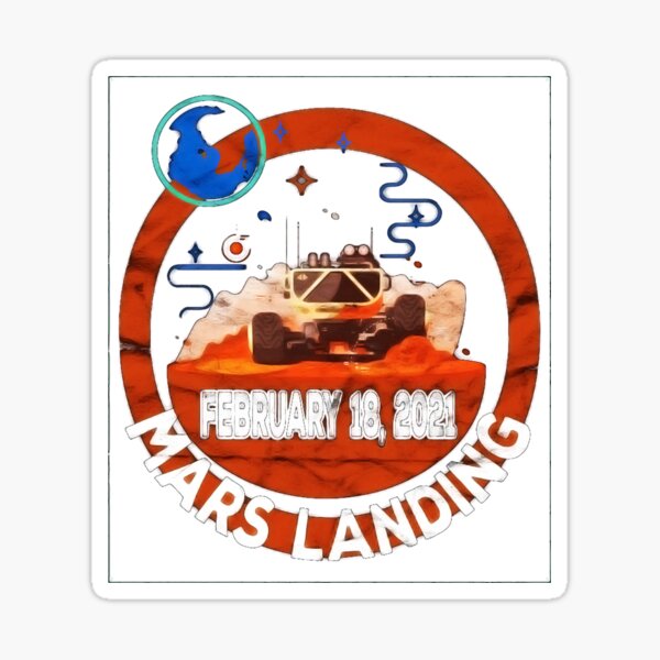 "Mars Landing February 18 2021 21821 Rover Perseverance" Sticker for ...