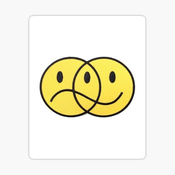 "smiley frowny face" Sticker by futureboundsoul | Redbubble