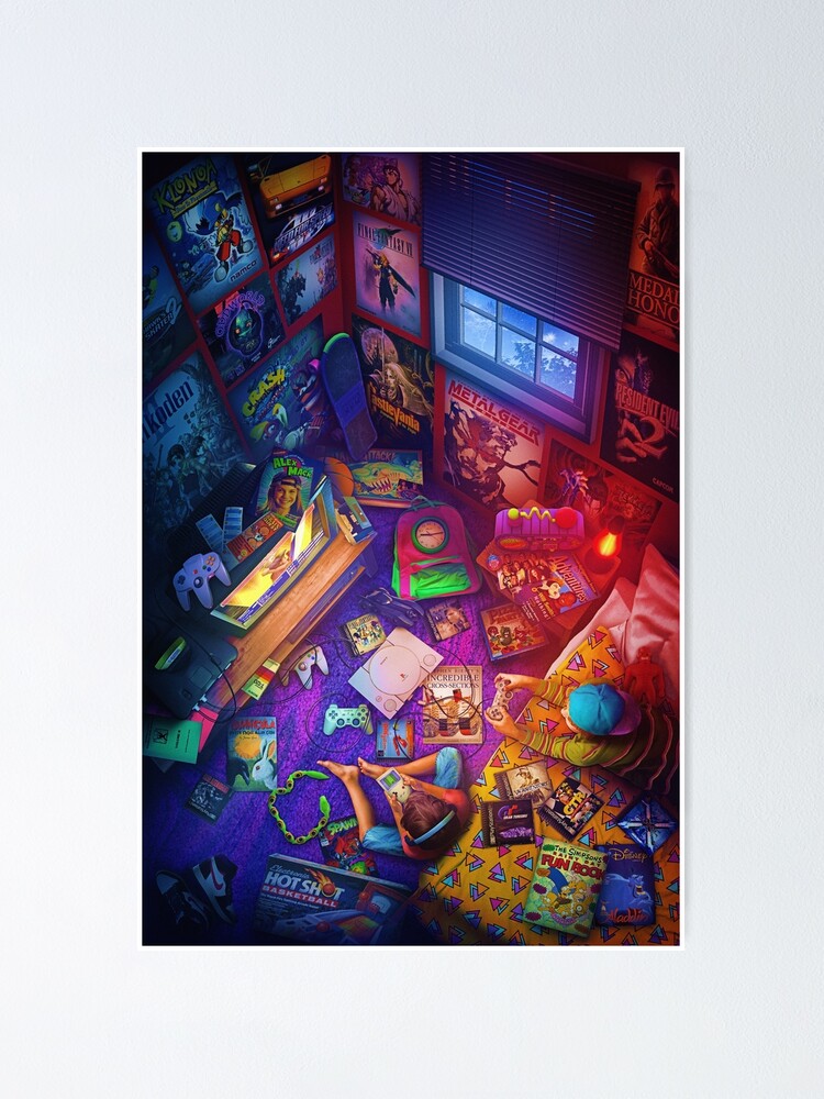 "Retro Gaming Room PS1 - FF7" Poster for Sale by Rachid-Lotf | Redbubble
