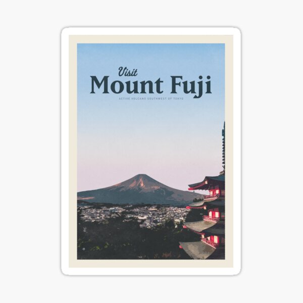 "Visit Mount Fuji" Sticker by CallumGardiner | Redbubble