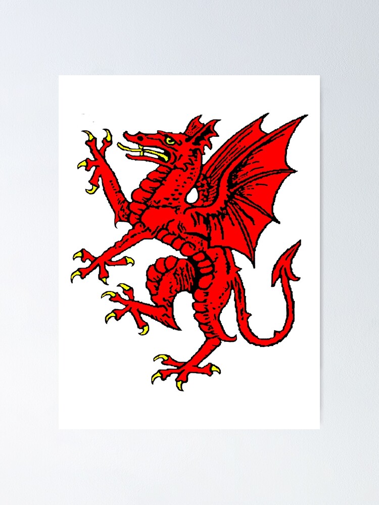 "Red Heraldic Dragon" Poster by DavidRMurphy | Redbubble